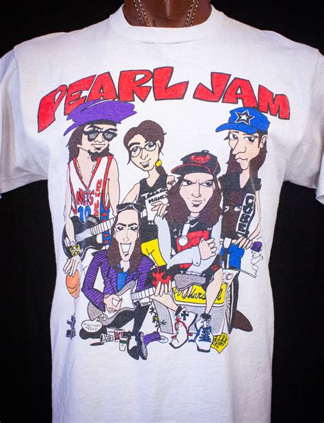 Vintage Pearl Jam Master Slave Concert T Shirt 90s White Xl Black