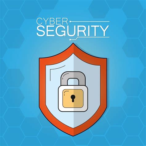 Premium Vector Cyber Security Shield With Padlock Symbol Concept