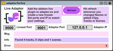 Ableton Live Adaptor Ex Tutorials And Documentation