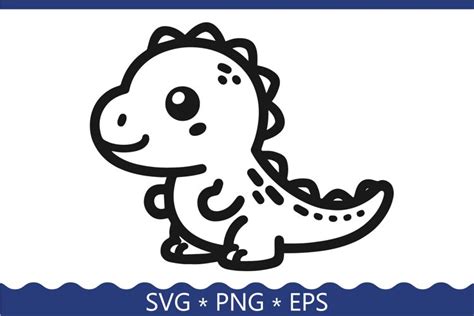 Cute Dino SVG Baby Dinosaur Clipart PNG EPS