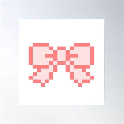 Kawaii Pink Pixel Art Bow Poster For Sale By Alexjanelively Pixel