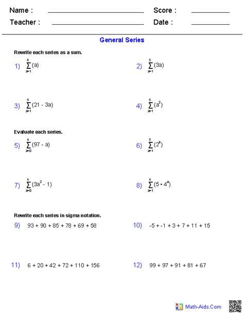 Geometric Sequence Worksheet Pdf
