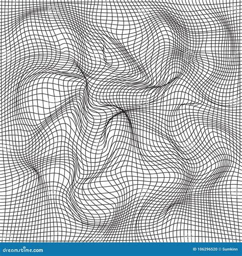 Distorted Wave Monochrome Texture Stock Vector Illustration Of Distortion Curvature 106296520