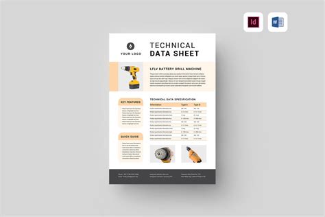 Technical Data Sheet Template Ms Word Template Product Data Sheet Product Specification Sheet