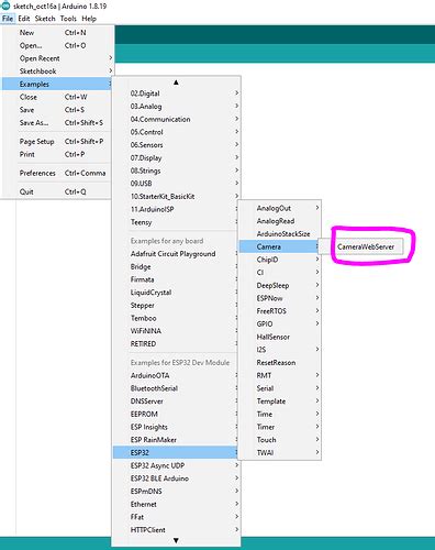 Camerapinsh Error Programming Arduino Forum
