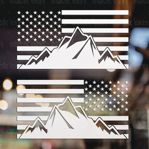 American Flag Window Decal For Car Etsy