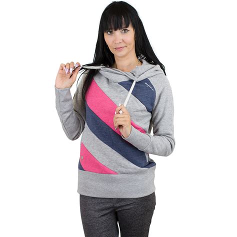 Mazine Damen Hoody Tasty Graudunkelblaupink Hier Bestellen