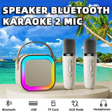 Jual Speaker Bluetooth Karaoke Speaker Mini Portable Mic Set Ktv Cute Wireless Ruangan Speaker