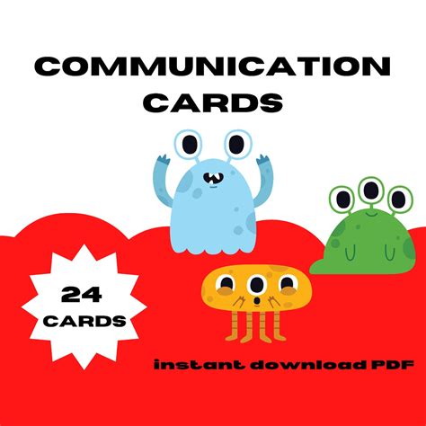 Communication Cards Autism Neurodivergent Anxiety Aphasia Ocd