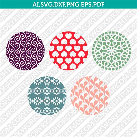 Round Circle Keychain Key Ring Template Svg Cricut Cut File Clipart