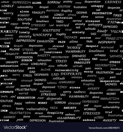 Typography Seamless Pattern With Negative Vector Image