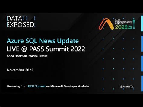 Free Video Azure Sql Updates November 2022 Pass Summit From