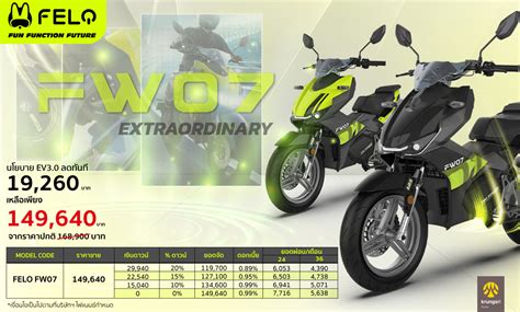 Felo Fw07 มอเตอร์ไซค์ไฟฟ้า เทคโนโลยีสนามแข่งระดับโลก Moto E Smartech