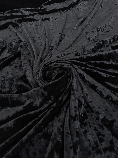 Premium Stretch Crushed Velvet Fabric By The Yard Soft