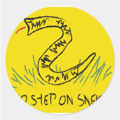 No Step On Snek Gadsden Flag Classic Round Sticker Zazzle
