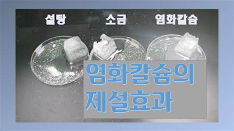염화칼슘의 제설효과 Youtube