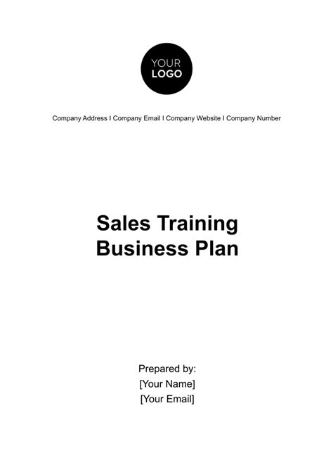 Free Sales Training Business Plan Template To Edit Online