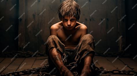 Premium Ai Image Sad Boy In Chains