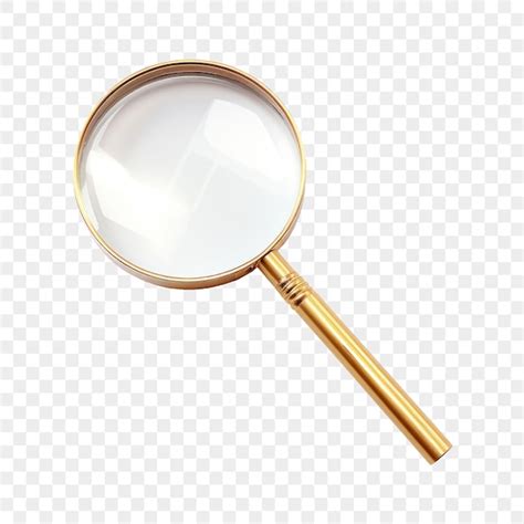 Premium Psd Magnifying Glass With Gold Handle On Isolated Background