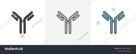 Antibody Colored Icon Set Eps 10 Stock Vector Royalty Free 2491534111