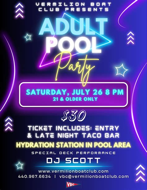 Vermilion The Party Of The Summer Is Here 🎉 Mark Your Calendar For The First Ever Adult Pool
