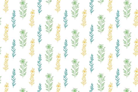 Flower And Stem Continuous Sketch In Seamless Tile Layout Ideal For