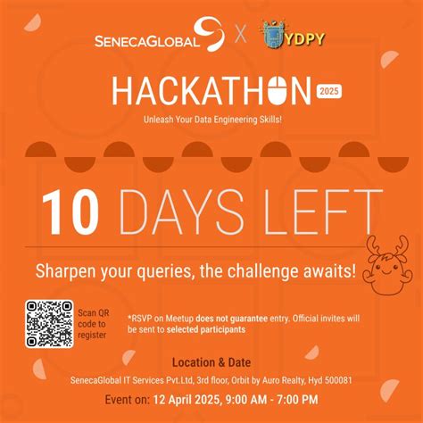 Hackathon Countdownbegins Innovation Teamwork Senecaglobal 10daystogo Pavani Bujala
