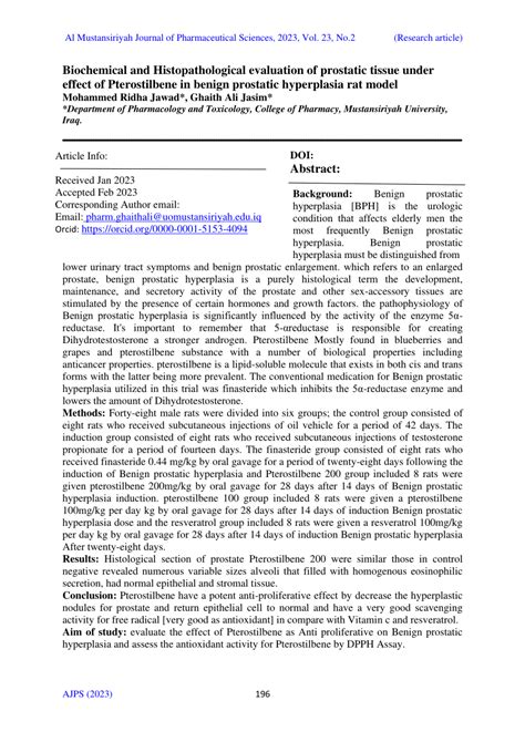 Pdf Biochemical And Histopathological Evaluation Of Prostatic Tissue