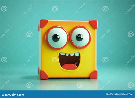 Cartoon Ice Cube Character Vector Black And White Coloring Page 296802098