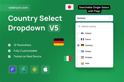 Country Select Dropdown Widget Flutterflow