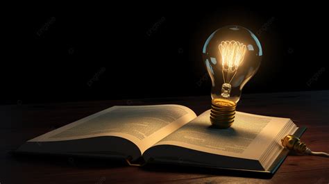 Book With A Light Bulb On Top Background 3d Render Book And Bulb