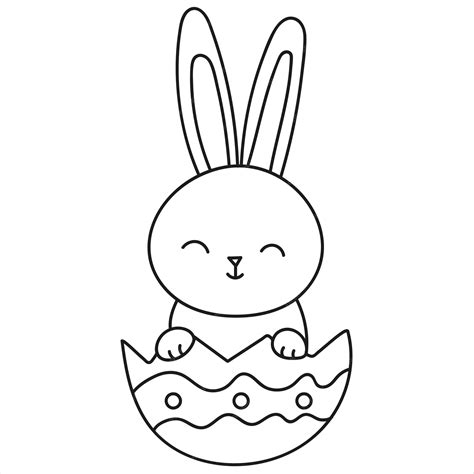 Premium Vector Easter Bunny In Egg In Doodle Style
