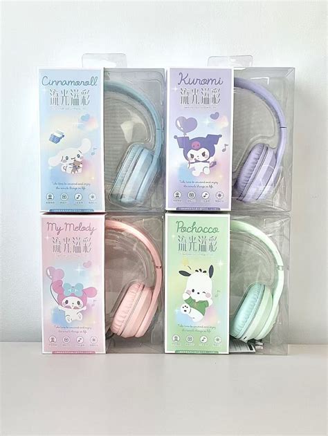 Sanrio Em 699 Bluetooth 53 Wireless Headphones With Rgb Light Kuromi