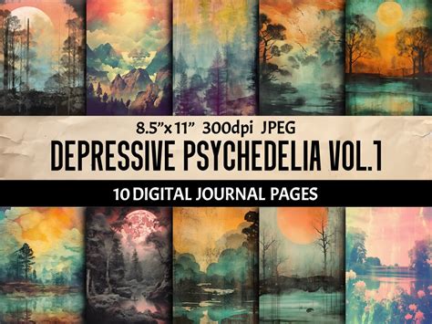 Vintage Psychedelic Journal Page Printable Depressive Grunge Ephemera