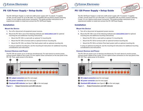 Extron Electronics Ps 128 Setup Manual Pdf Download Manualslib