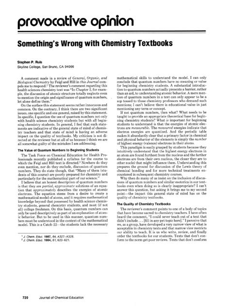 Quantum Numbers In Chemical Textbooks Pdf Pdf Atoms Chemistry