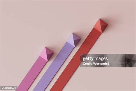 3d Render Of Pastel Colored Growing Bar Graph Over Pink Background High