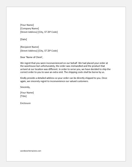 Professional Apology Letters To Client Customer Word And Excel Templates