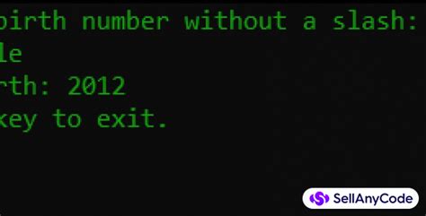 Birth Number Source Code Sellanycode