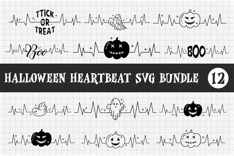 Halloween Svg Bundle Halloween Heartbeat Graphic By Tatiankaart