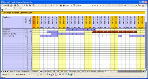 Annual Leave Planner Excel Template