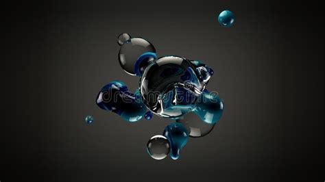 Abstract Morph Liquid Forms Of Water And Blue Acrylic On Ramp