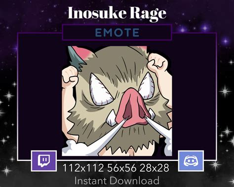 Demon Anime Inosuke Blink Flex Rage Pack Bundle Emote Twitch Stream Discord Manga Hashira