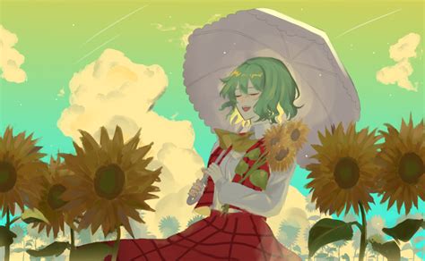 Noppo Ayumu 1226 Kazami Yuuka Touhou Highres 1girl D Ascot Backlighting Buttons