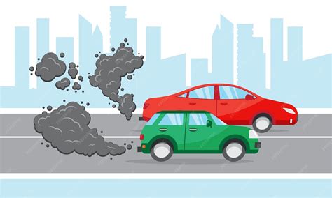 Ciudad Smog Coche Contaminación Del Aire Nubes De Dióxido De Sarbon De