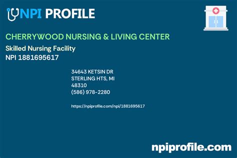 Cherrywood Nursing And Living Center Npi 1881695617 Skilled Nursing