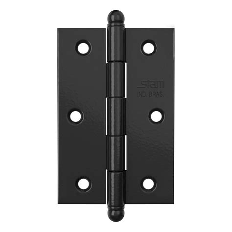 Kit Com 3 Dobradiça Para Porta Madeira Pino Preta Stam Submarino