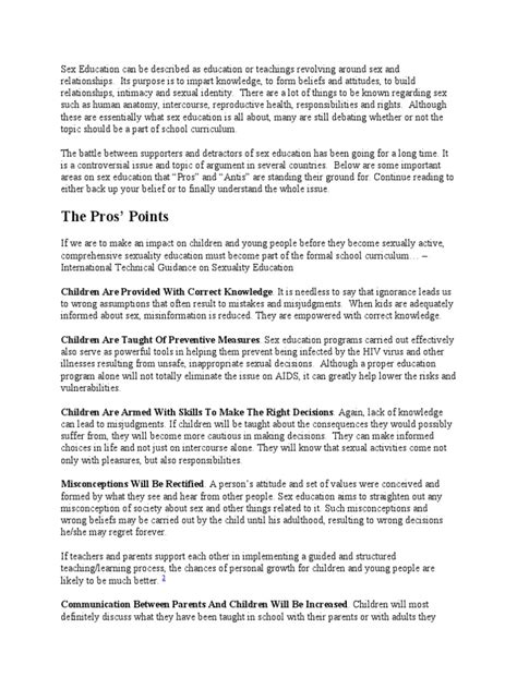 Sex Education Pdf Sex Education Interpersonal Relationships