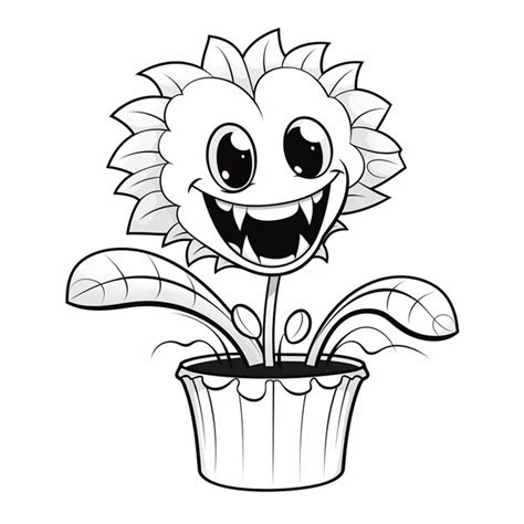 Premium Ai Image Venus Flytrap Drawings Cute Cute Coloring Book