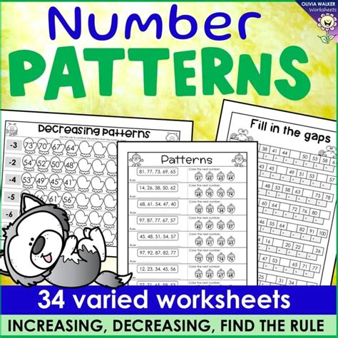 Number Pattern Worksheets Increasing Decreasing Growing And Shrinking